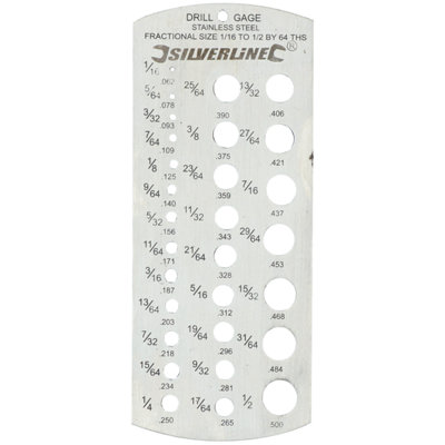 Buy Imperial Fractional Drill Size Gauge 1 16 1 2 Tap Hole Guide