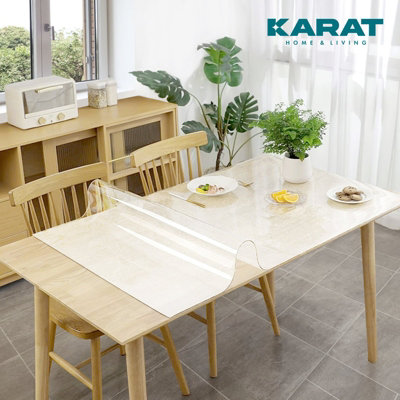 Imperial Matte Transparent PVC Table Protector 1.6mm Straight Cut Non ...