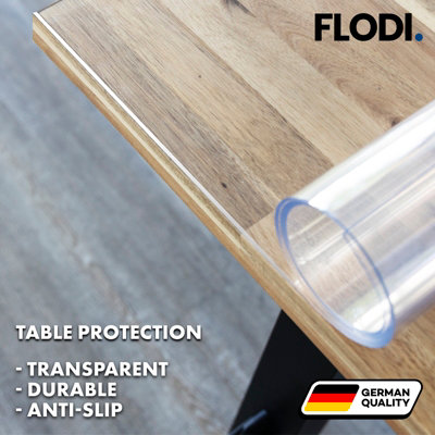 Imperial Transparent Frosted PVC Table Protector Custom Cut Bevelled ...