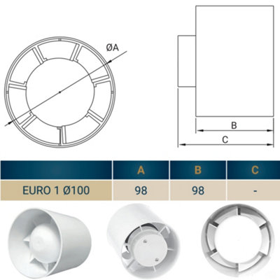 In-Line Bathroom Extractor Fan 100mm Fan for Ducting High Airflow ...