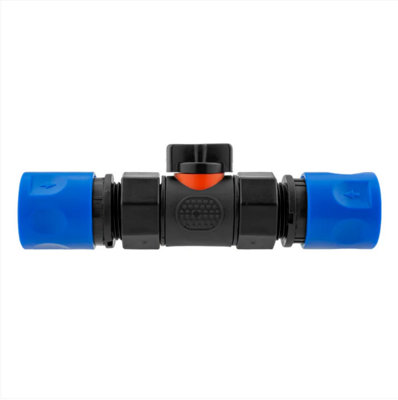 In - Line BSPF Valve with 2 x Hose Connectors Blue