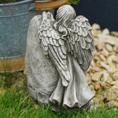 In Loving Memory Angel Stone Statue Outdoor Garden Cherub Memorial ...