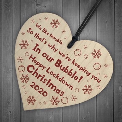 In Our Bubble Funny Quarantine Lockdown Gift Christmas Bauble Keepsake