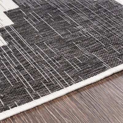 In- & Outdoor Modern Black RUBAL Area Rug 130 x 180 cm - Easy to Clean ...