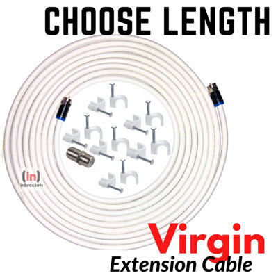 Inbrackets Coax Cable Lead Extension Kit for Virgin Media TV Broadband ...
