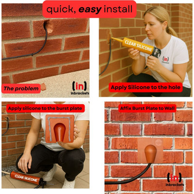 Inbrackets External Brick Burst Plate - Cable Wall Entry Tidy Cover ...