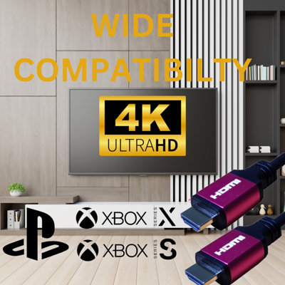 INBRACKETS HDMI CABLE 4K UHD GOLD PLATED LEAD 2160P HDTV HIGH SPEED 3metres