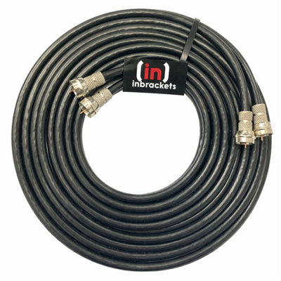 Inbrackets Twin Satellite Coax Cable Extension Kit with Removable F ...
