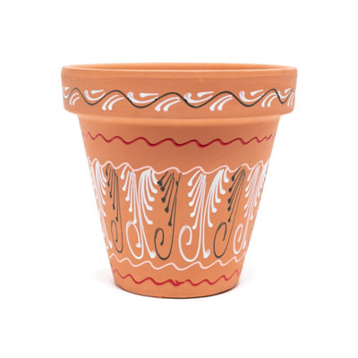 Inca Hand Painted Plain Rim Outdoor Garden Patio Terrace Classic Plant ...