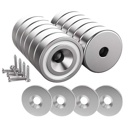 includes 12 strong neodymium magnets with screws and steel pads for ...