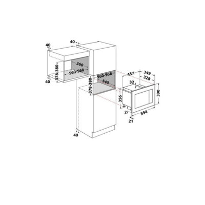 Indesit MWI120GX 20L Built-in Microwave with Grill