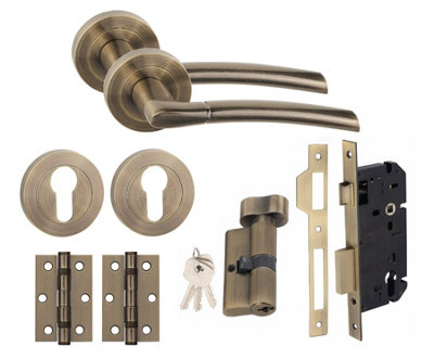 Indiana Design Euro 70mm Thumbturn Door Handle Set Euro Lock with ...