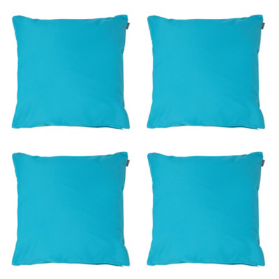 INDOOR AND OUTDOOR WATERPROOF FILLED CUSHION SET OF 4 AQUA BLUE