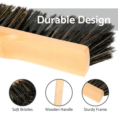 Indoor Broom Soft Bristle Sweeping Brush - Flexible Nylon & Natural ...