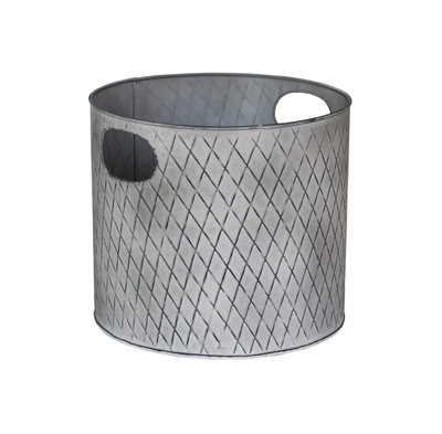 Indoor Christmas Tree Bucket - Galvanized Steel - L23 x W23 x H23 cm ...