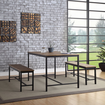 Indoor Dining Table Set With 2 Benches | DIY at B&Q