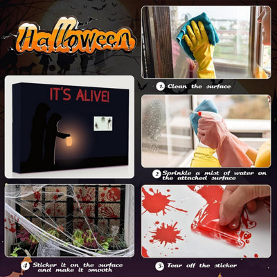Indoor Halloween Window Stickers: Scary Decorations for Door, Outdoor ...