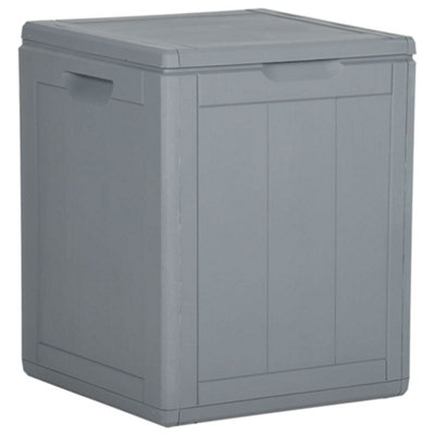 Indoor Outdoor Garden Storage Box 90L Grey PP Rattan