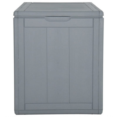 Indoor Outdoor Garden Storage Box 90L Grey PP Rattan