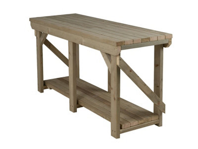 Indoor/outdoor workbench pressure treated station (H-90cm, D-64cm, L-240cm)