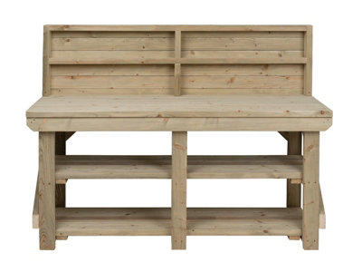 Indoor/outdoor workbench pressure treated station (H-90cm, D-64cm, L ...