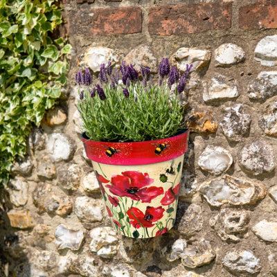 Indoor Outdoor ZEST Wall Pot Poppies & Bees