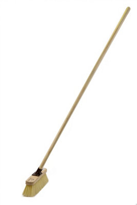 Indoor Sweeping Broom with Soft Bristles and Wooden Handle