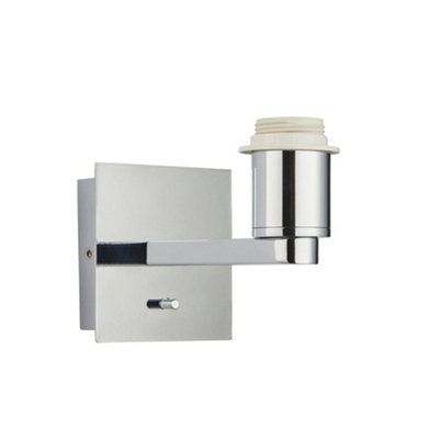 Indoor Wall Light Fitting - Polished Chrome - Square Wall Plate ...