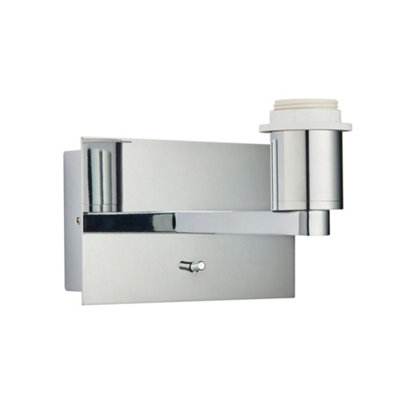 Indoor Wall Light Fitting - USB Socket - Polished Chrome Rectangular ...