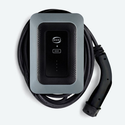 INDRA SMART LUX ELGAR GREY EV CHARGER 7.4KW, 10M TETHERED CABLE, WORKS ...