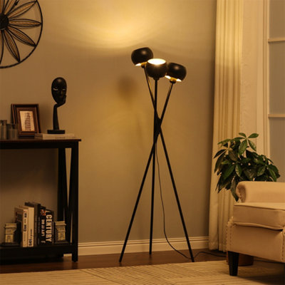 Industrial 3 Light Tall Standing Floor Lamp Floor Light for Living Room ...