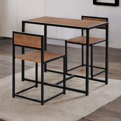 INDUSTRIAL 3-PIECE DINING RUSTIC TABLE SET