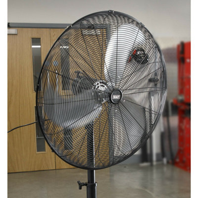 INDUSTRIAL 30" OSCILLATING PEDESTAL FAN - 3 SPEED - HIGH VELOCITY - GUARDED