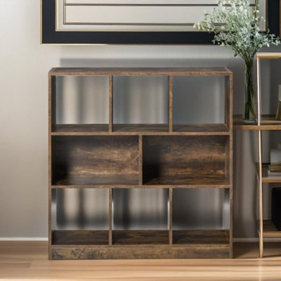 Industrial 8 Cube Storage Unit Rustic Brown