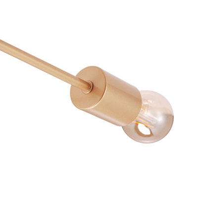 Industrial Designer Styled Satin Gold Ceiling Light with Straight Metal ...