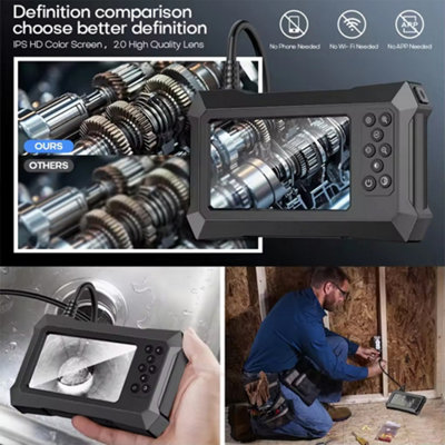 Industrial Endoscope Camera 1080P HD 4.3'' Screen Borescope Inspection ...