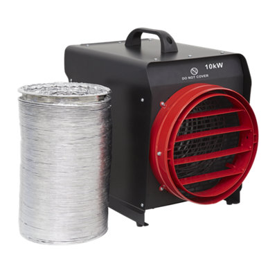 Industrial Fan Heater with Ducting 10kW