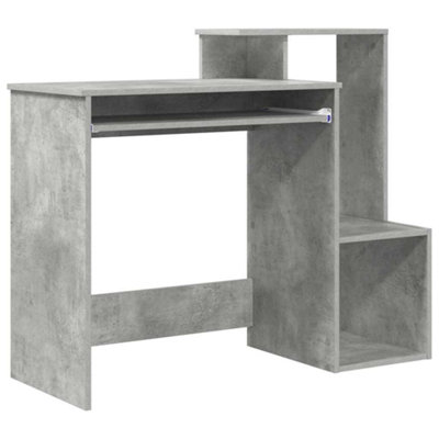 Industrial Grey Computer Desk Concrete grey