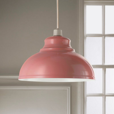Industrial Hanging Pendants Non Electric Light Shades in Blush Painted ...