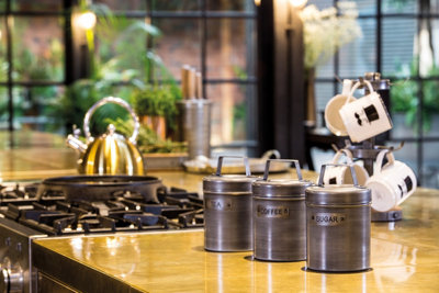 Industrial Kitchen Vintage-Style Metal Sugar Container