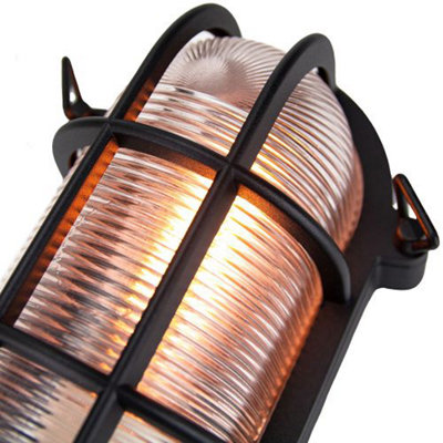 Industrial Nautical Marine Style Black Cast Aluminium Outdoor Bulkhead ...