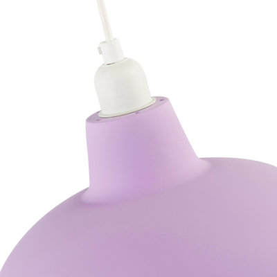 Industrial Retro Designed Matte Lilac Curved Metal Pendant Light Shade