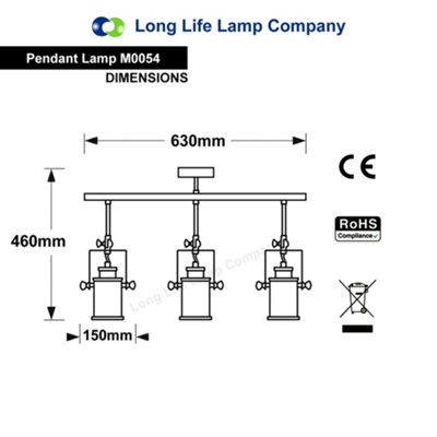 Industrial Retro GU10 Ceiling Spotlight Bar 3 Lamp Black Metal ...
