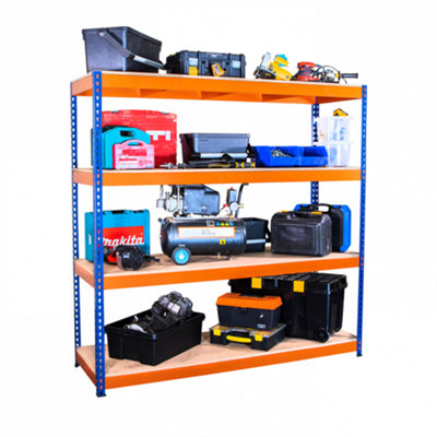 Industrial Shelving Racking 4 Levels, 1800mm H x 1800mm W x 600mm D ...
