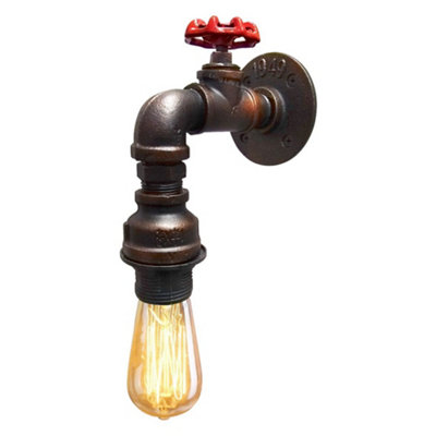 Industrial Single Head Rustic Water Pipe Wall Light Fixture M0024