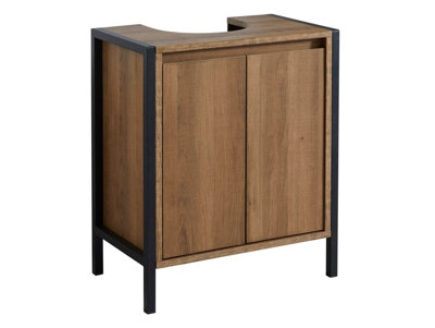 Industrial Style Under Basin Wood Effect Bathroom Sink Cabinet