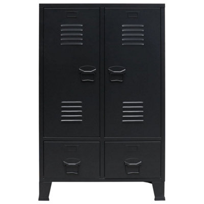 Industrial Wardrobe Metal Industrial Style 67x35x107 cm Black