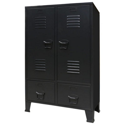Industrial Wardrobe Metal Industrial Style 67x35x107 cm Black