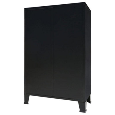 Industrial Wardrobe Metal Industrial Style 67x35x107 cm Black