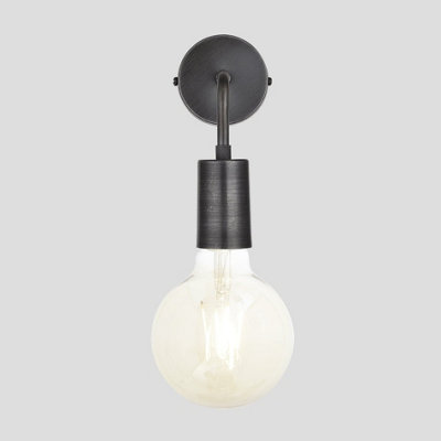 Industville Sleek Edison Wall Light, Pewter
